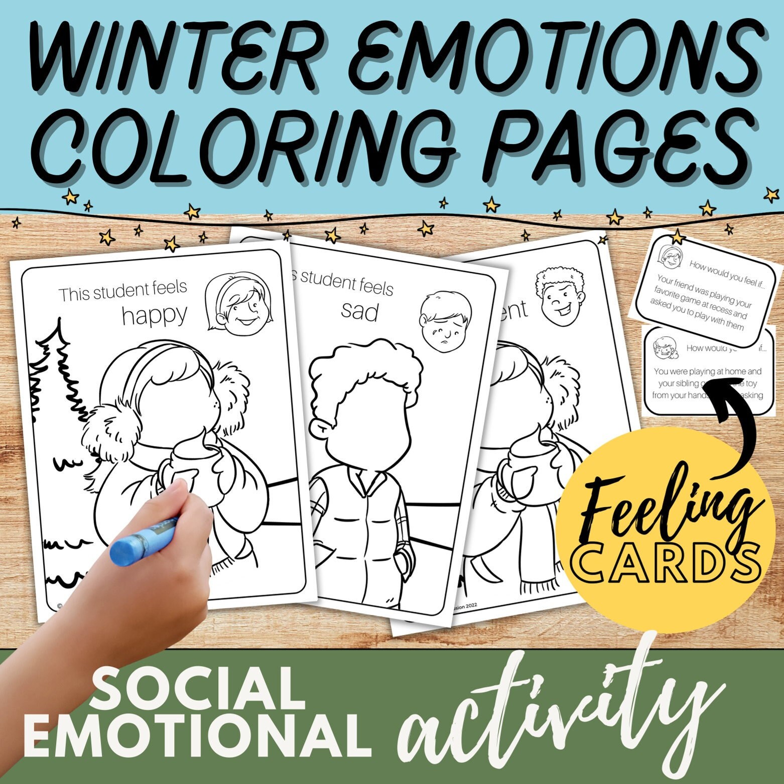 Feelings Coloring Pages, Winter Emotions Coloring, Emotional Coloring ...