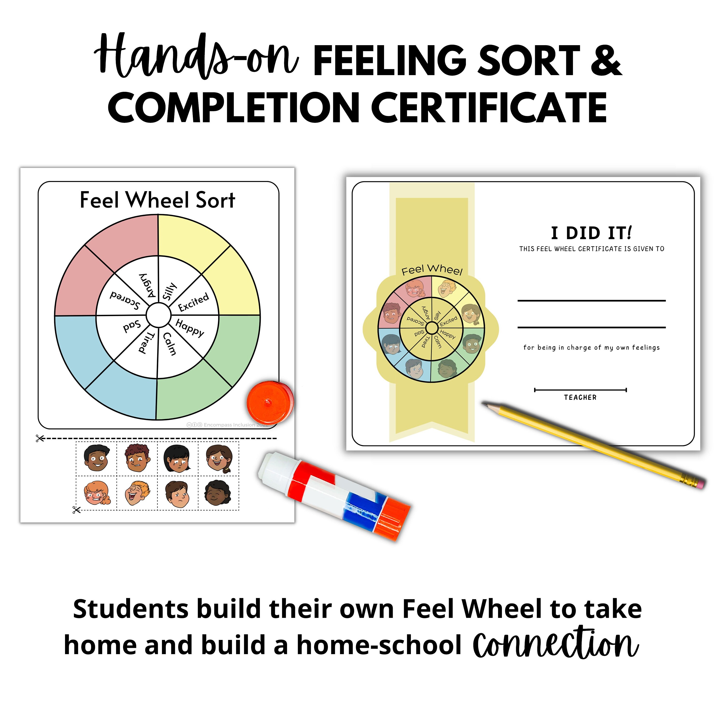 Feelings Wheel With Lessons, Diverse Social Emotional Lessons ...