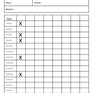 Behavior Data Sheets Data Collection System Data Collection - Etsy