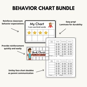 Behavior Chart Bundle, Classroom Behavior Management, Daily Behavior Charts, Star Chart, Autism ...