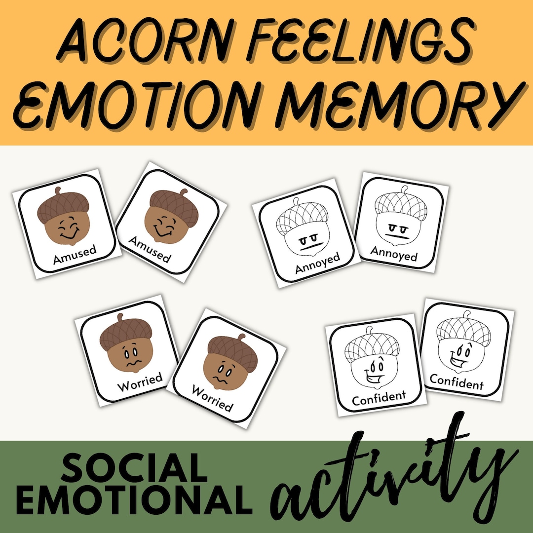 Acorn Emotion Memory, Feeling Memory, Emotional Identification Game ...