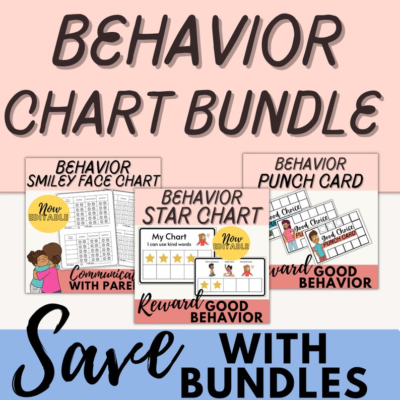 Behavior Chart Bundle, Classroom Behavior Management, Daily Behavior ...