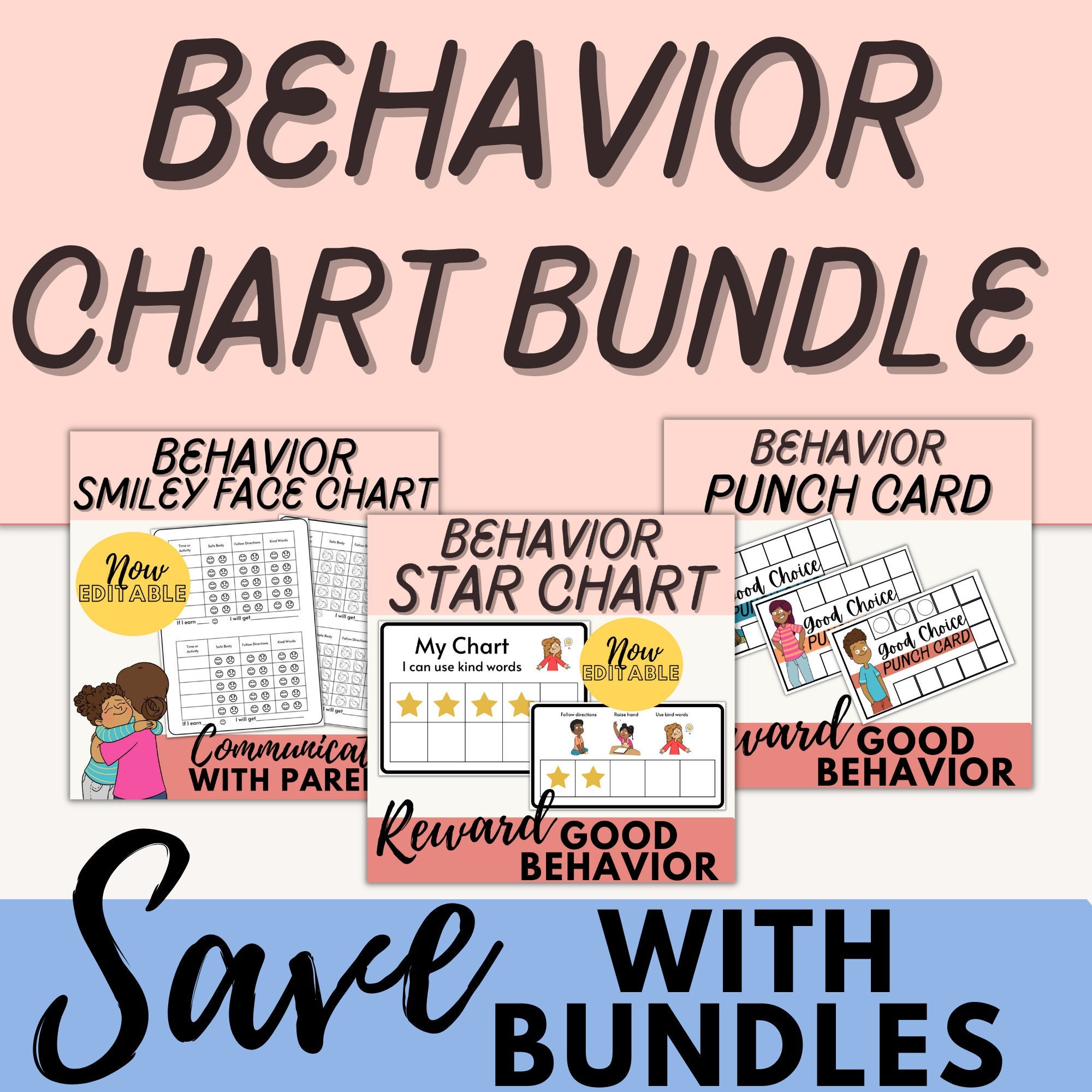Behavior Chart Bundle, Classroom Behavior Management, Daily Behavior ...