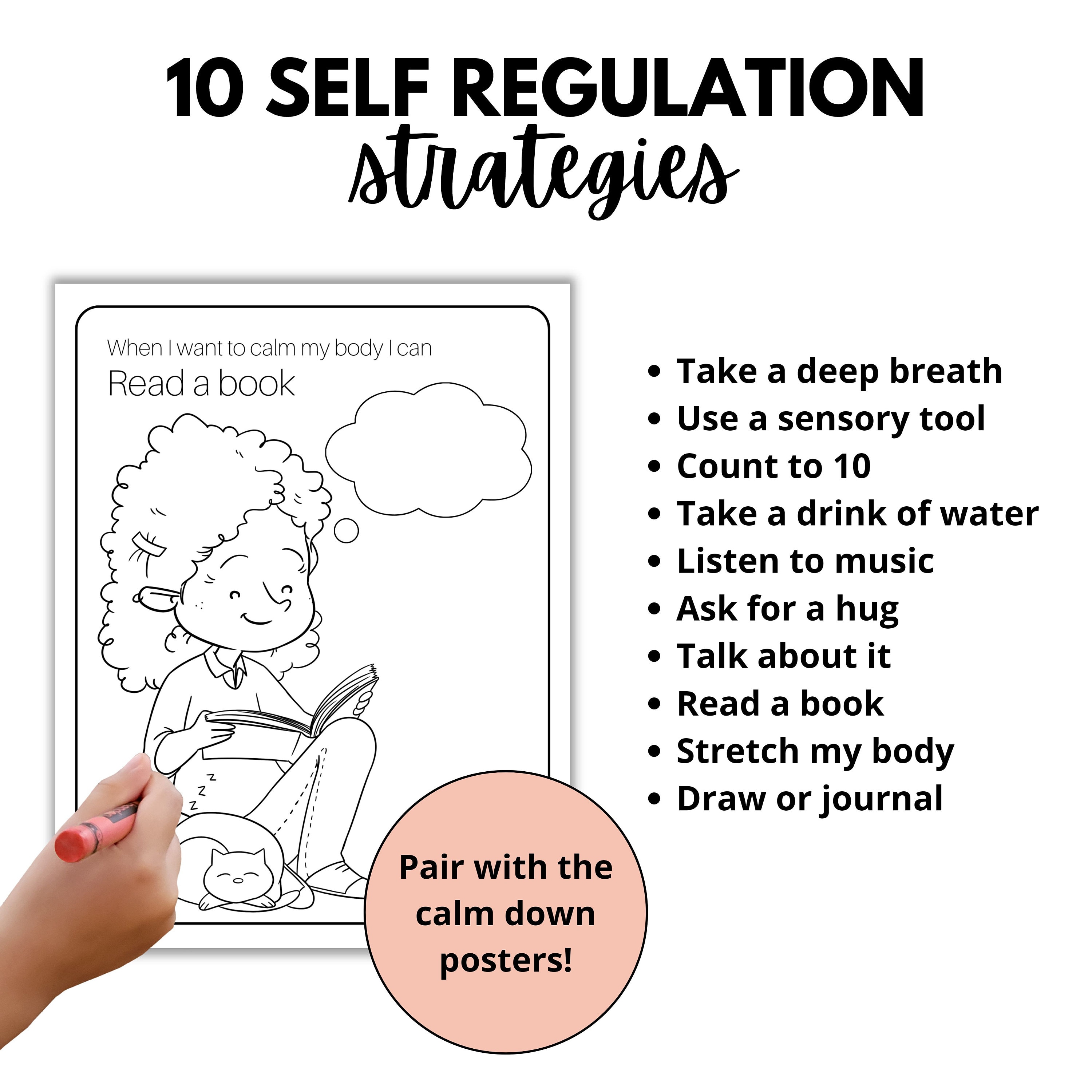 Calm Down Coloring Book, Self-regulation Coloring Book, Self-regulation ...