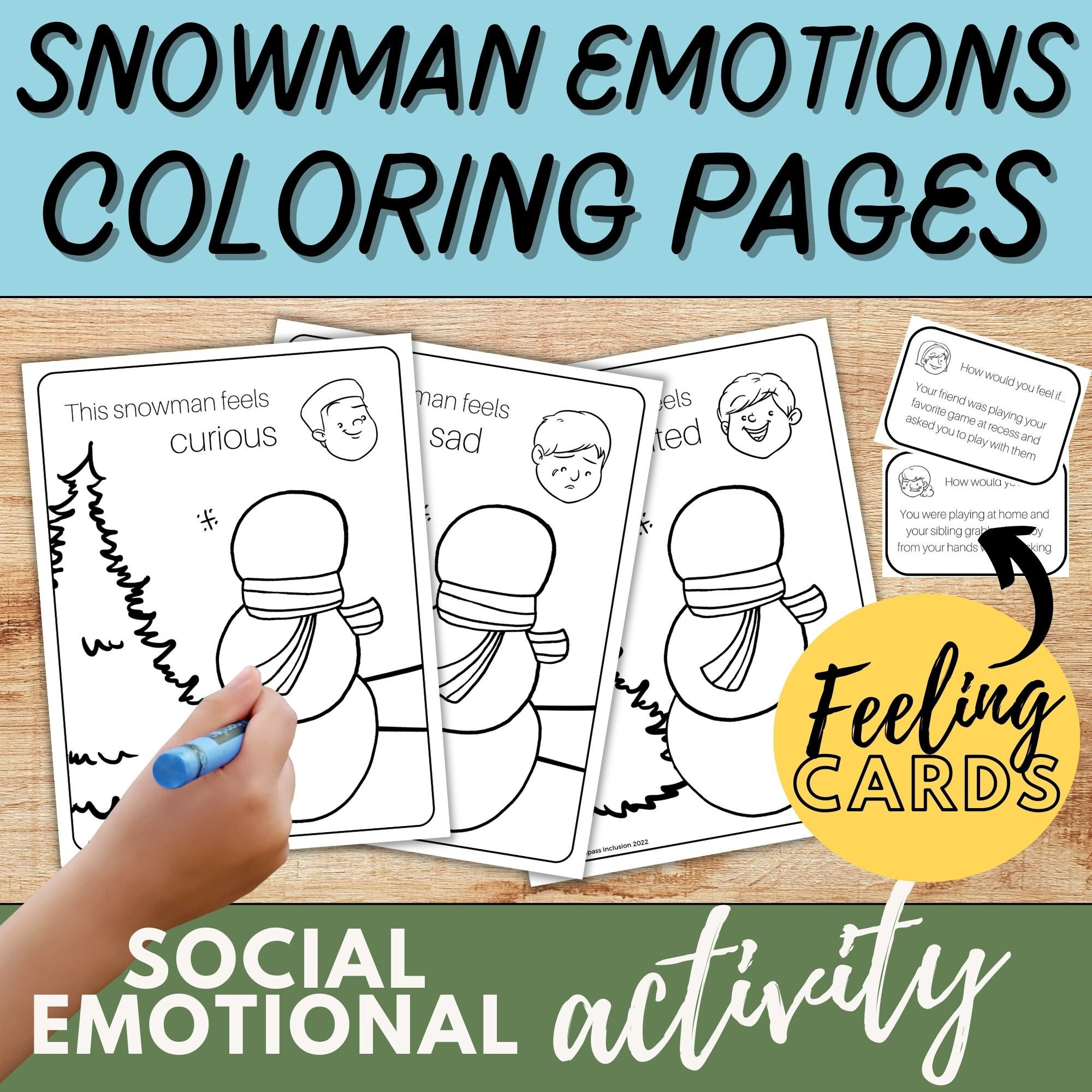 Feelings Coloring Page, Snowman Emotions, Christmas Coloring Pages ...