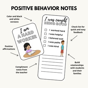 Positive Behavior Notes Positive Affirmations for Kids - Etsy