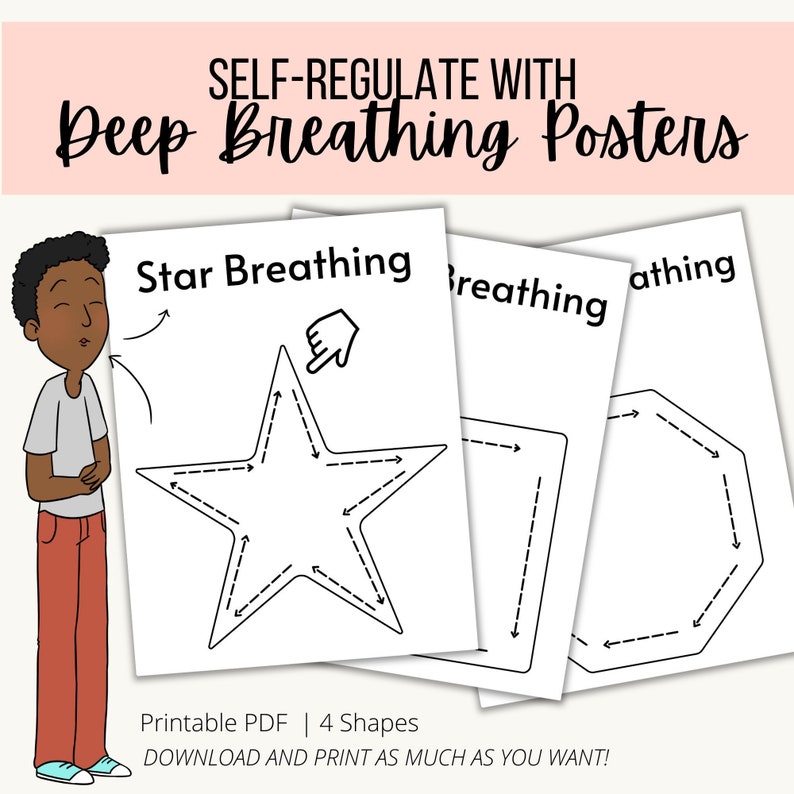 Deep Breathing Posters Self-regulation Strategy Posters - Etsy