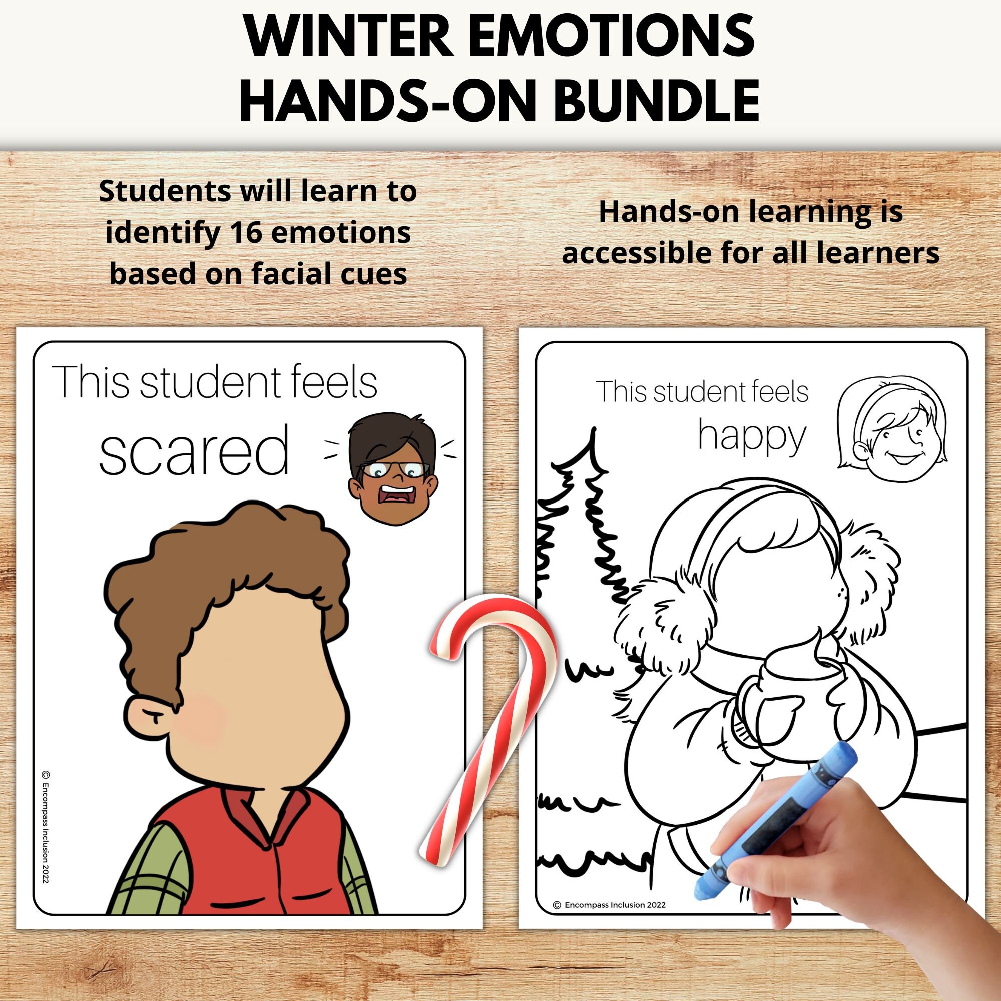 Winter Feelings Playdough Coloring Bundle, Christmas Emotions Coloring ...