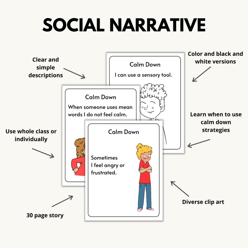 Social Narrative: Calm Down, Social Story, Social Skills, Self ...