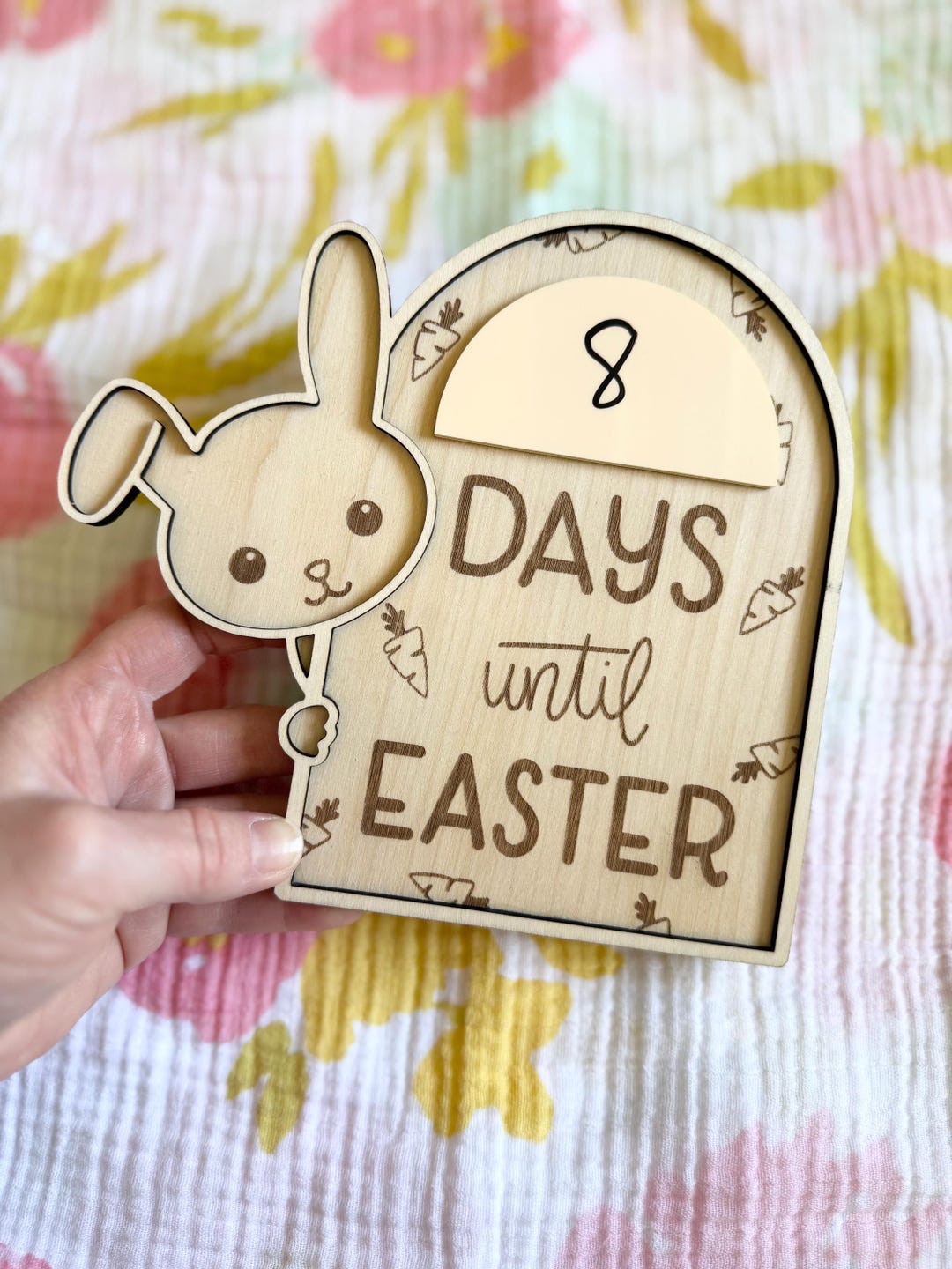 Engraved Countdown to Easter | Acrylic Sign Spring Decor | Easter Bunny | Days Until Easter ...