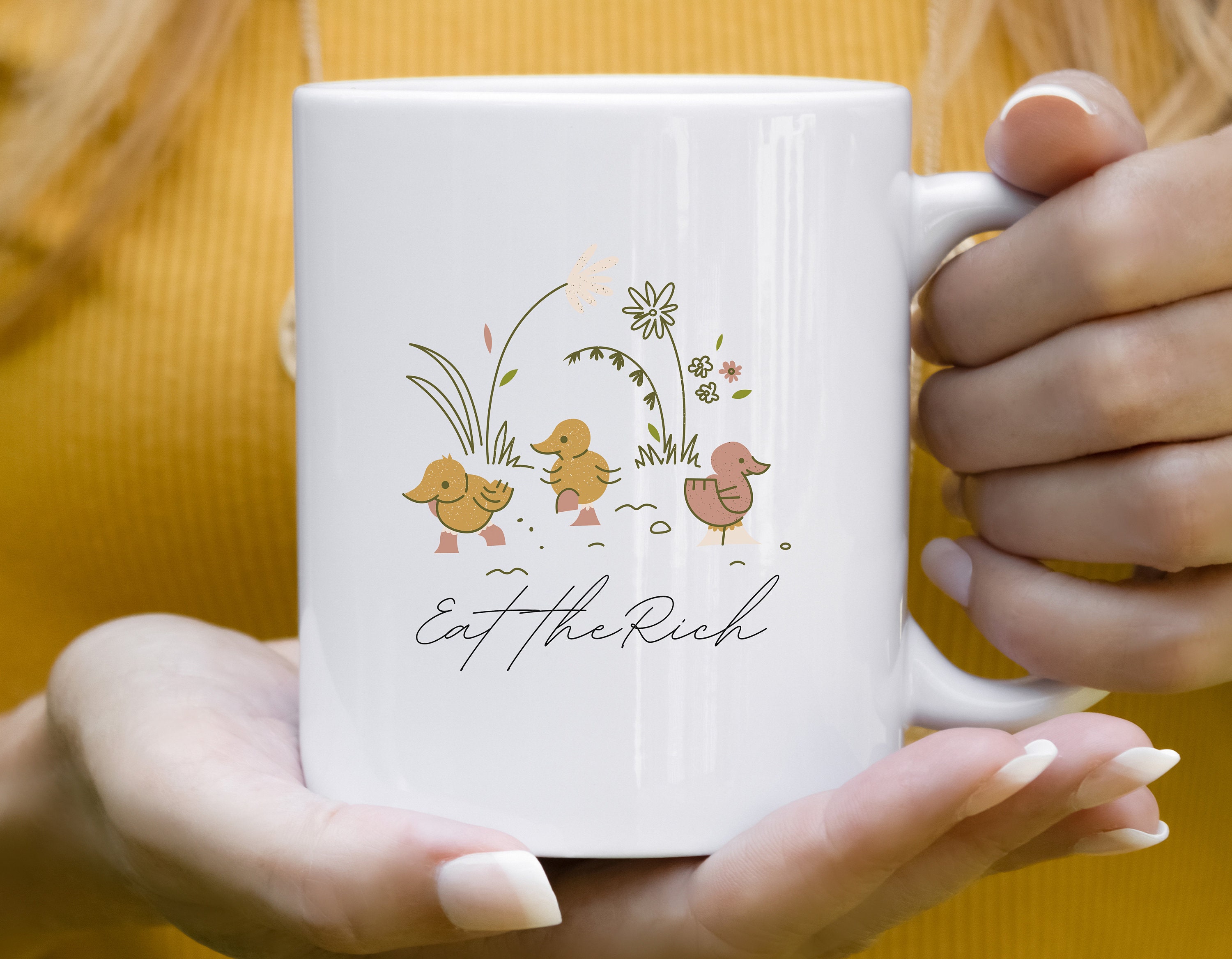 Eat the Rich Mug, Springtime Mug, Spring Ducks, Mothers Day Gift, Tax ...