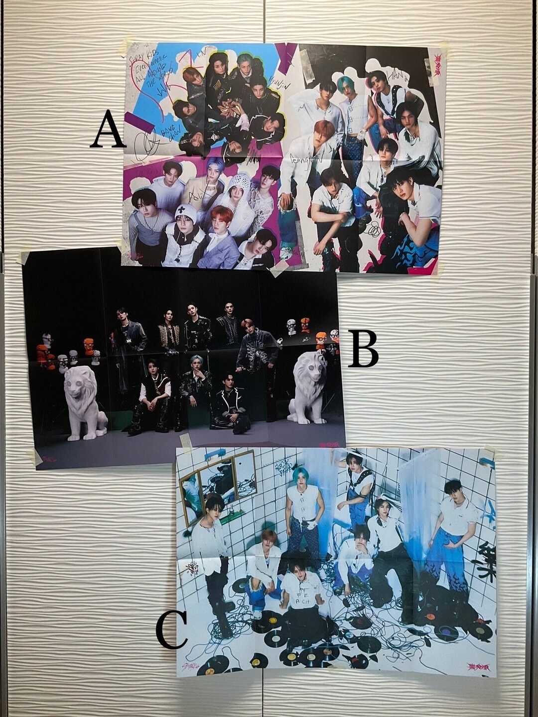 Official Stray Kids Folded Poster Mood Board Poster 4 Cut Film / 樂 Rock ...