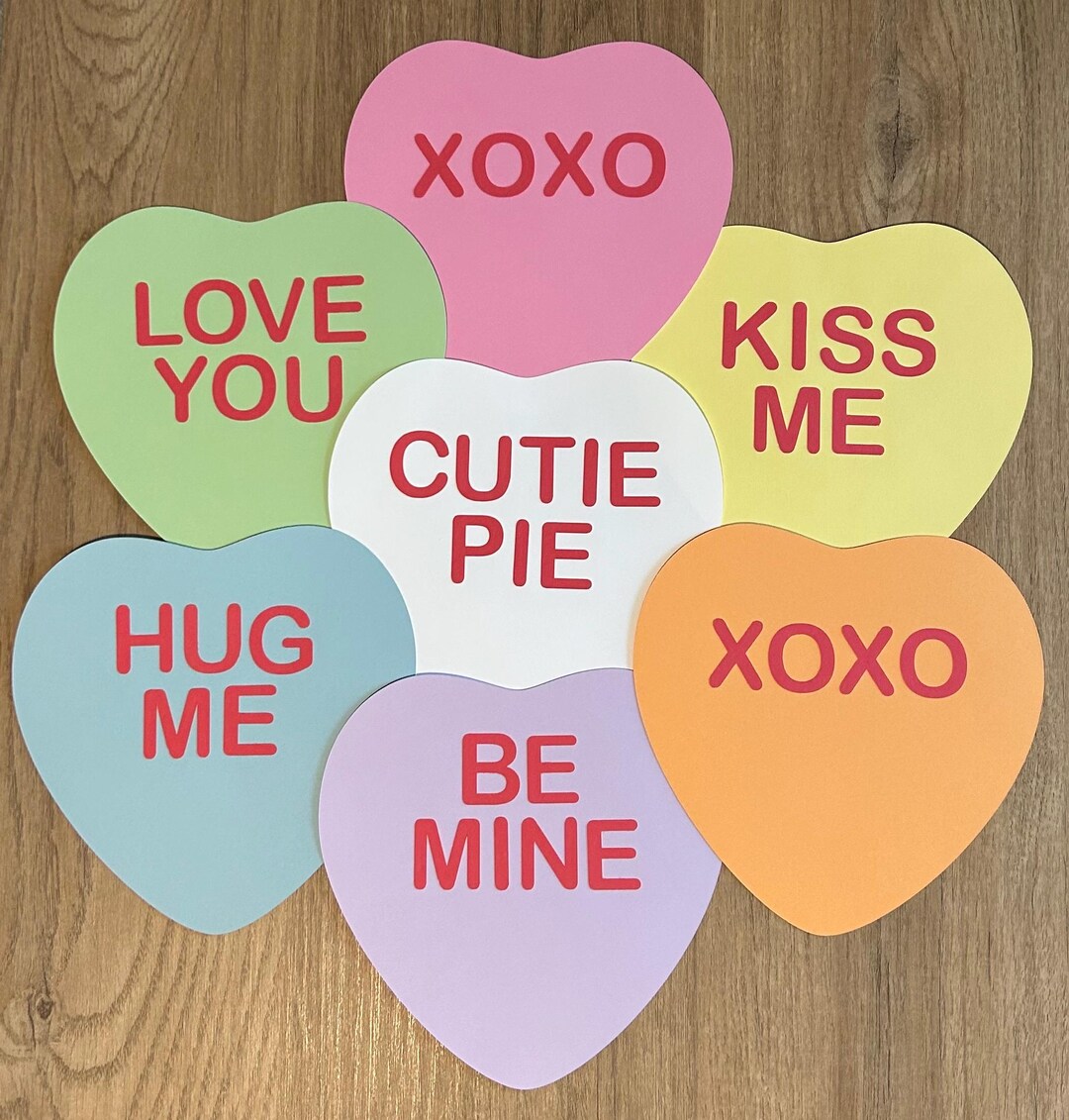 Large Cutouts: Conversation Hearts - Etsy