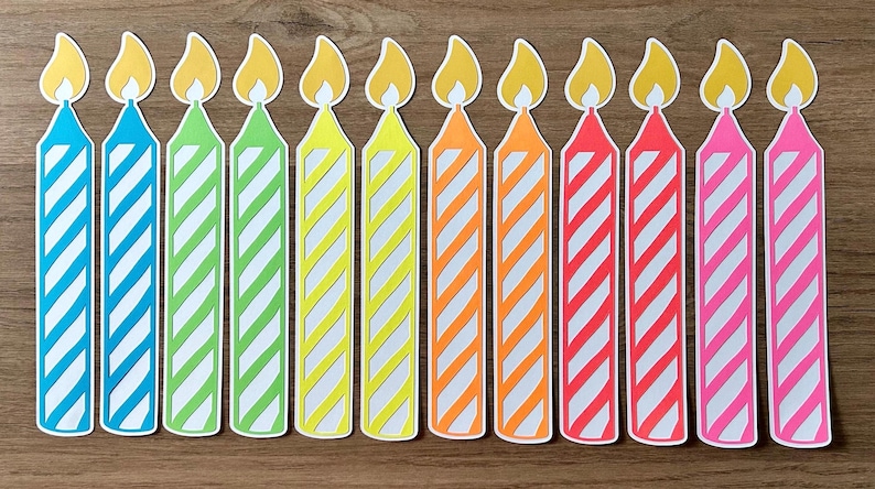 Large Cutouts: Birthday Candles - Etsy