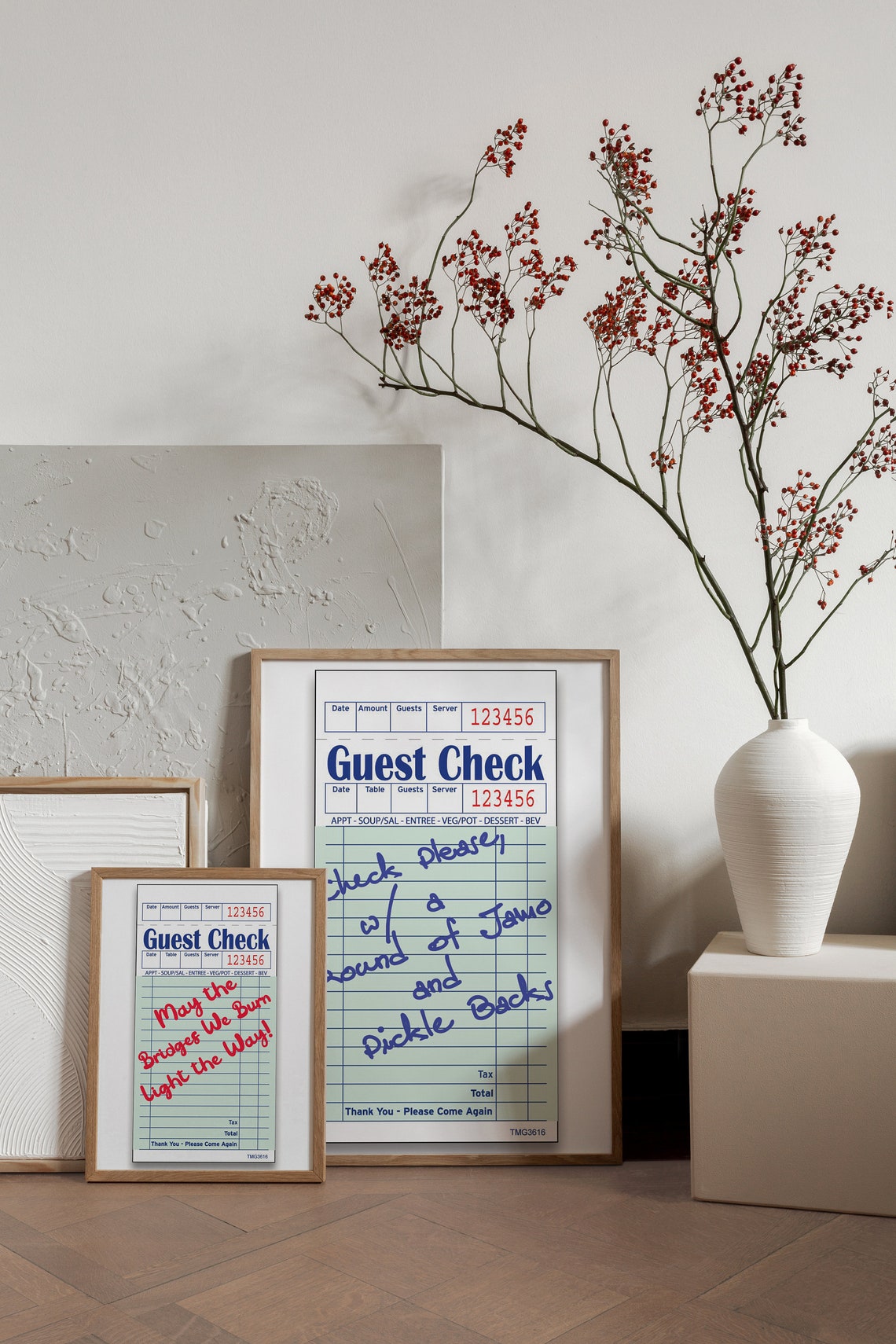 Trendy Retro Jamo Pickle Back Tip Guest Check Receipt Quote Wall Art ...