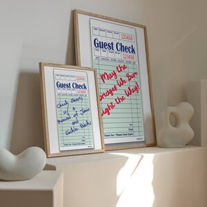 3D Trendy Retro Light up Tip Guest Check Receipt Quote Wall Art Modern ...