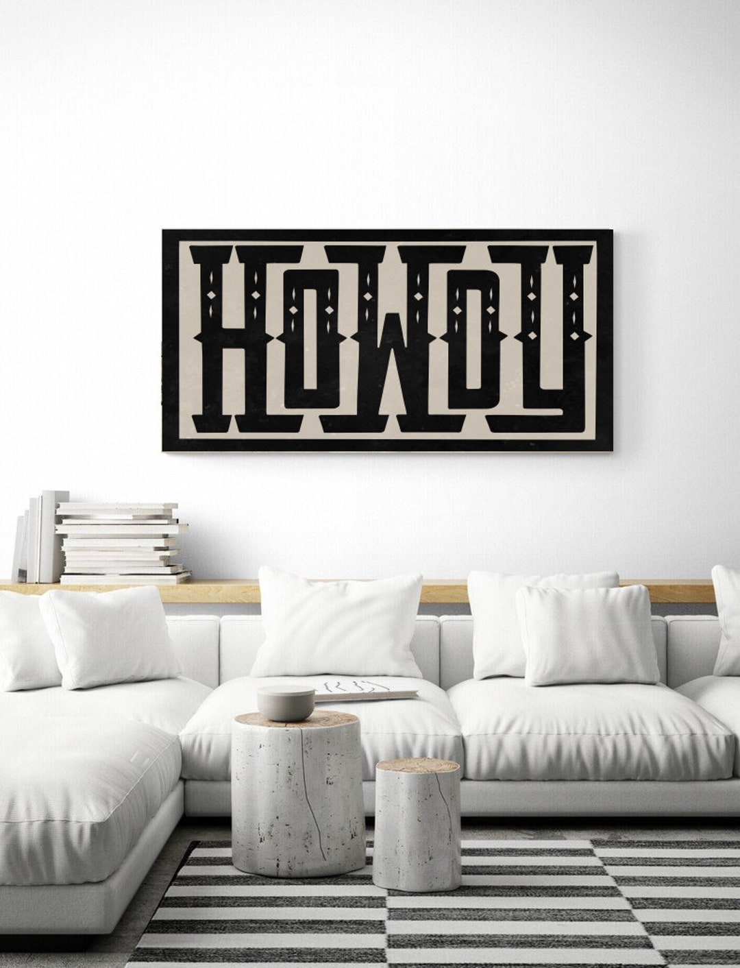 Narrow Print Howdy Wall Art, Wild West Decor, Southwestern Wall Art ...