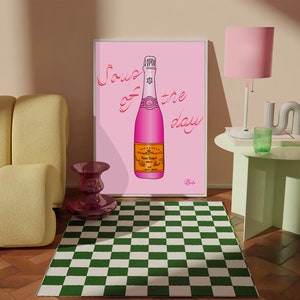 Champagne Problems - Champagne Dreams: Elegant Bar Cart Decor Print for ...