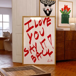 I Love You Say It Back! Digital Wall Art, Retro Trendy Cute Quote Art ...