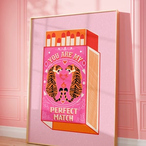 You Are My Perfect Match | Retro Print Match Poster | Vintage Art ...