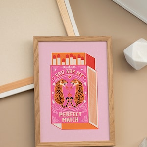 You Are My Perfect Match | Retro Print Match Poster | Vintage Art ...