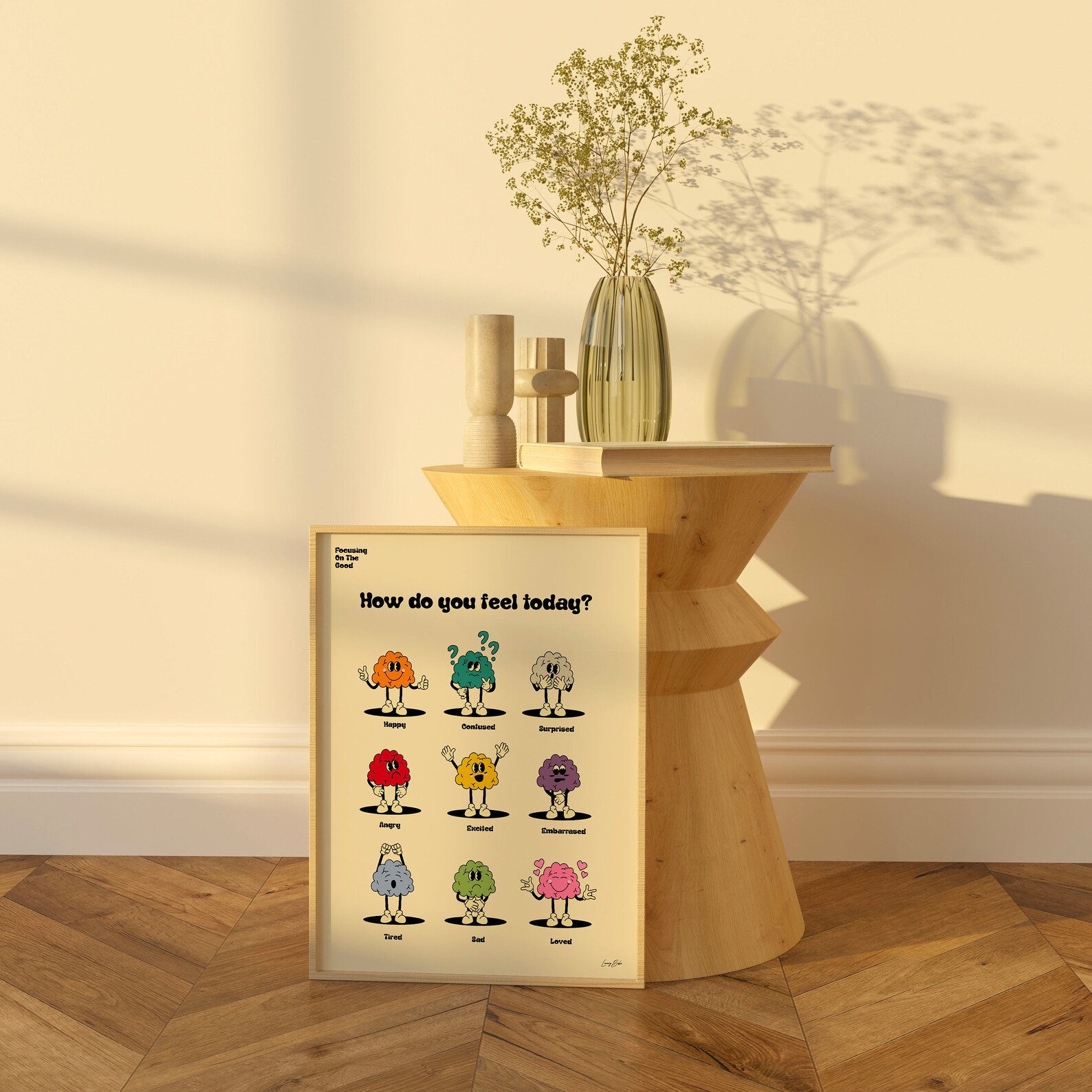 How Are You Feeling? Cloud Mood Art, 70's Art Print, Retro Feelings ...