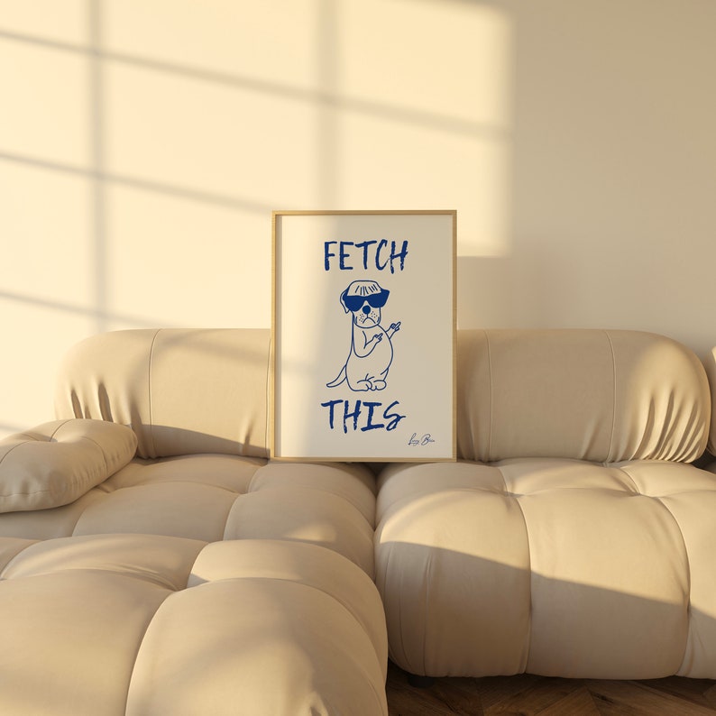 Fetch This Dog Poster - Funny Art - Digital Download - Dog Art Print ...