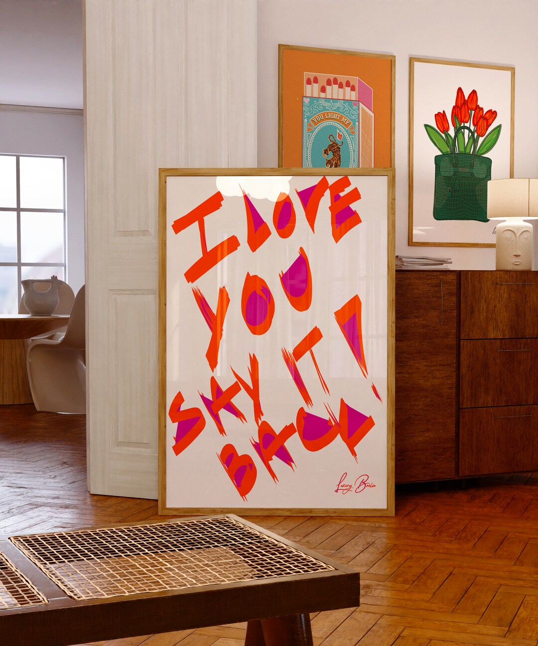 I Love You Say It Back! Digital Wall Art, Retro Trendy Cute Quote Art ...