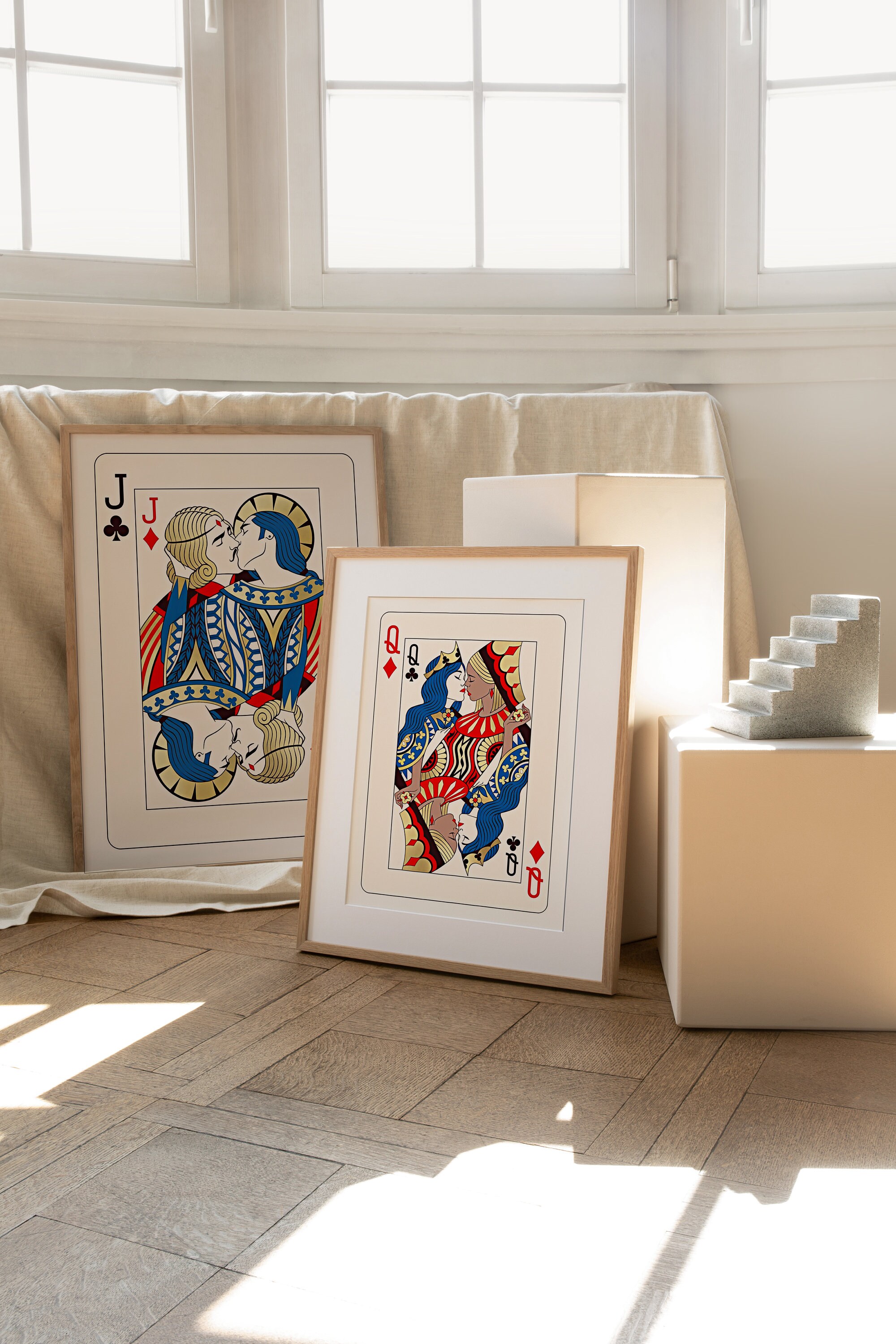 Retro Print Jack & Jack Club Diamond Card Poster - Vintage Art ...