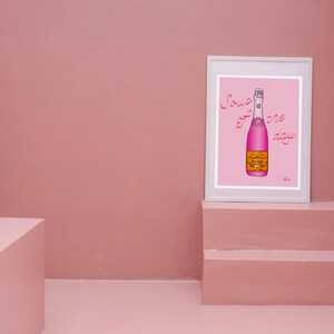 Champagne Problems - Champagne Dreams: Elegant Bar Cart Decor Print for ...