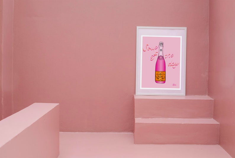 Champagne Problems - Champagne Dreams: Elegant Bar Cart Decor Print for ...