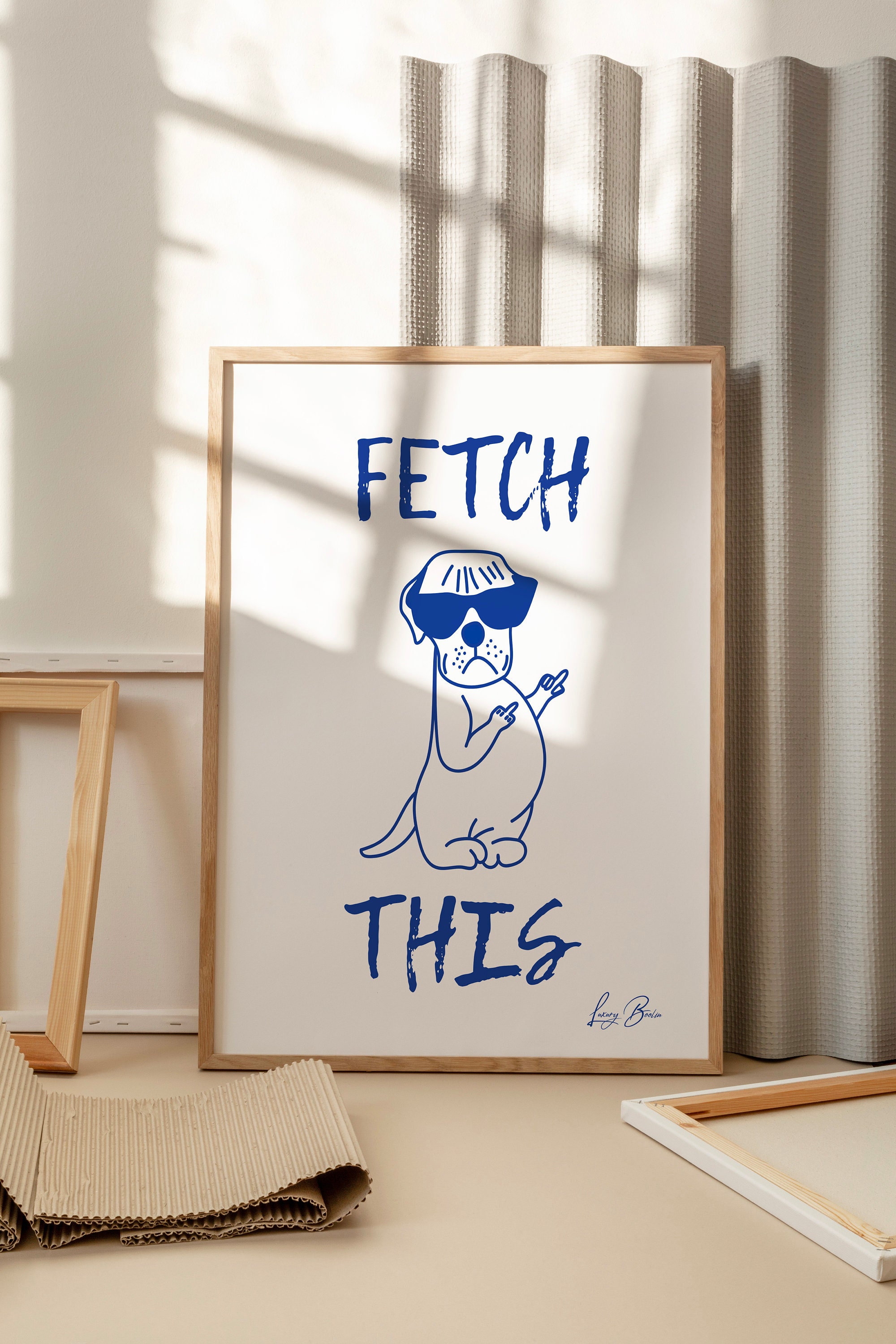 Fetch This Dog Poster - Funny Art - Digital Download - Dog Art Print ...