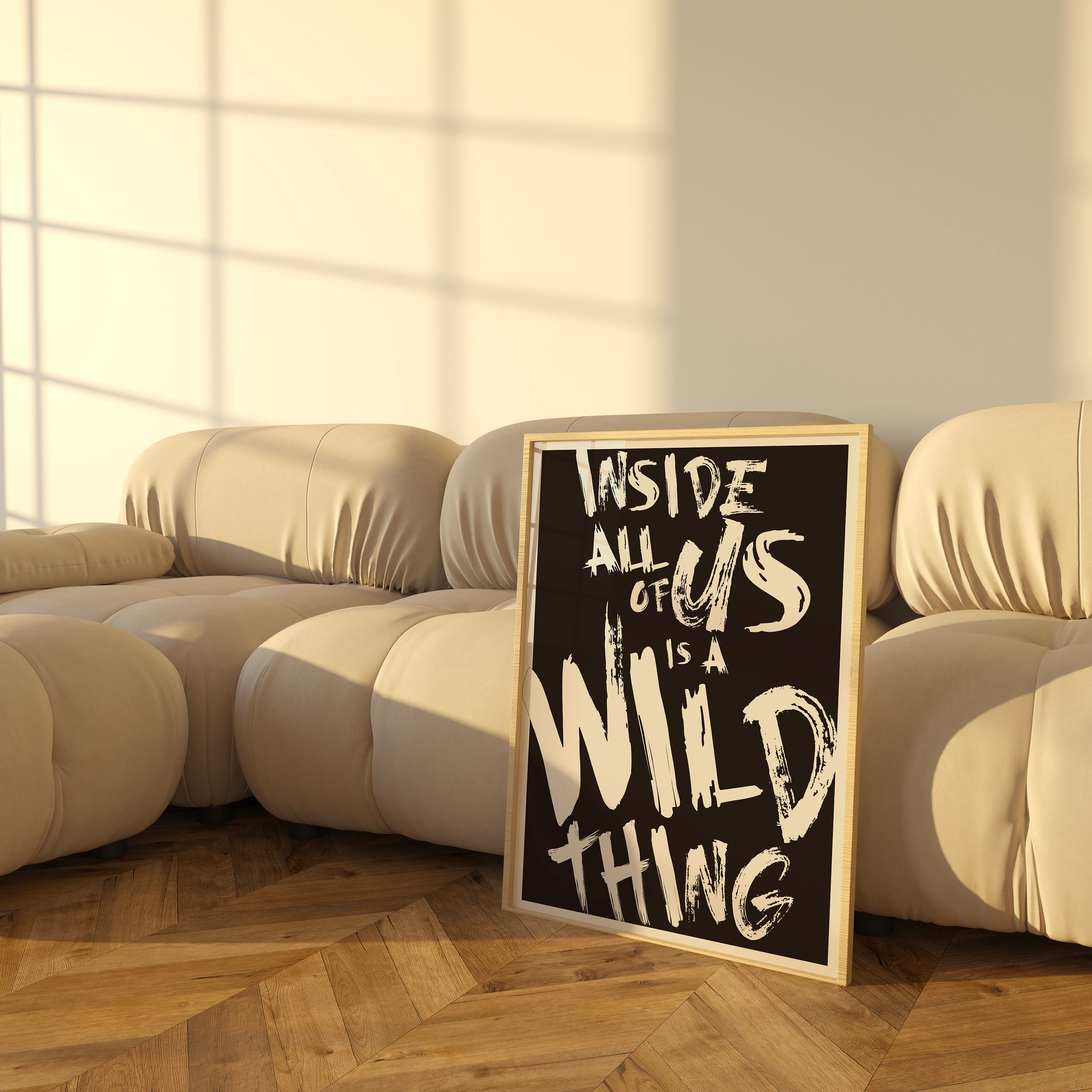 Inside of All of Us is A Wild Thing, Trendy Wall Art, Monochrome, Paint ...
