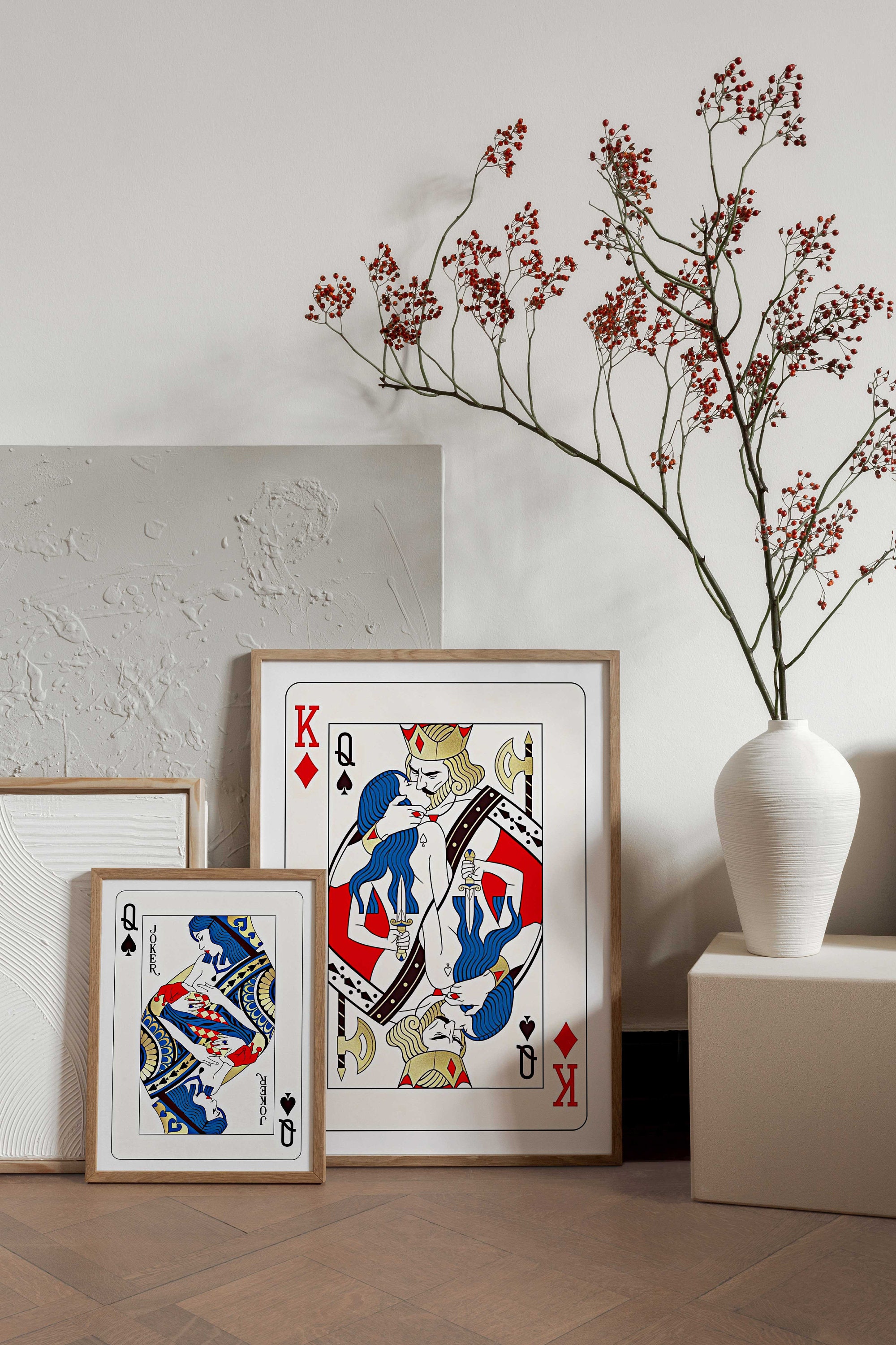 Retro Print Baby Joker & Queen Card Poster - Vintage Art - Contemporary ...