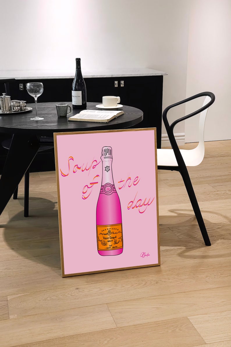 Champagne Problems - Champagne Dreams: Elegant Bar Cart Decor Print for ...