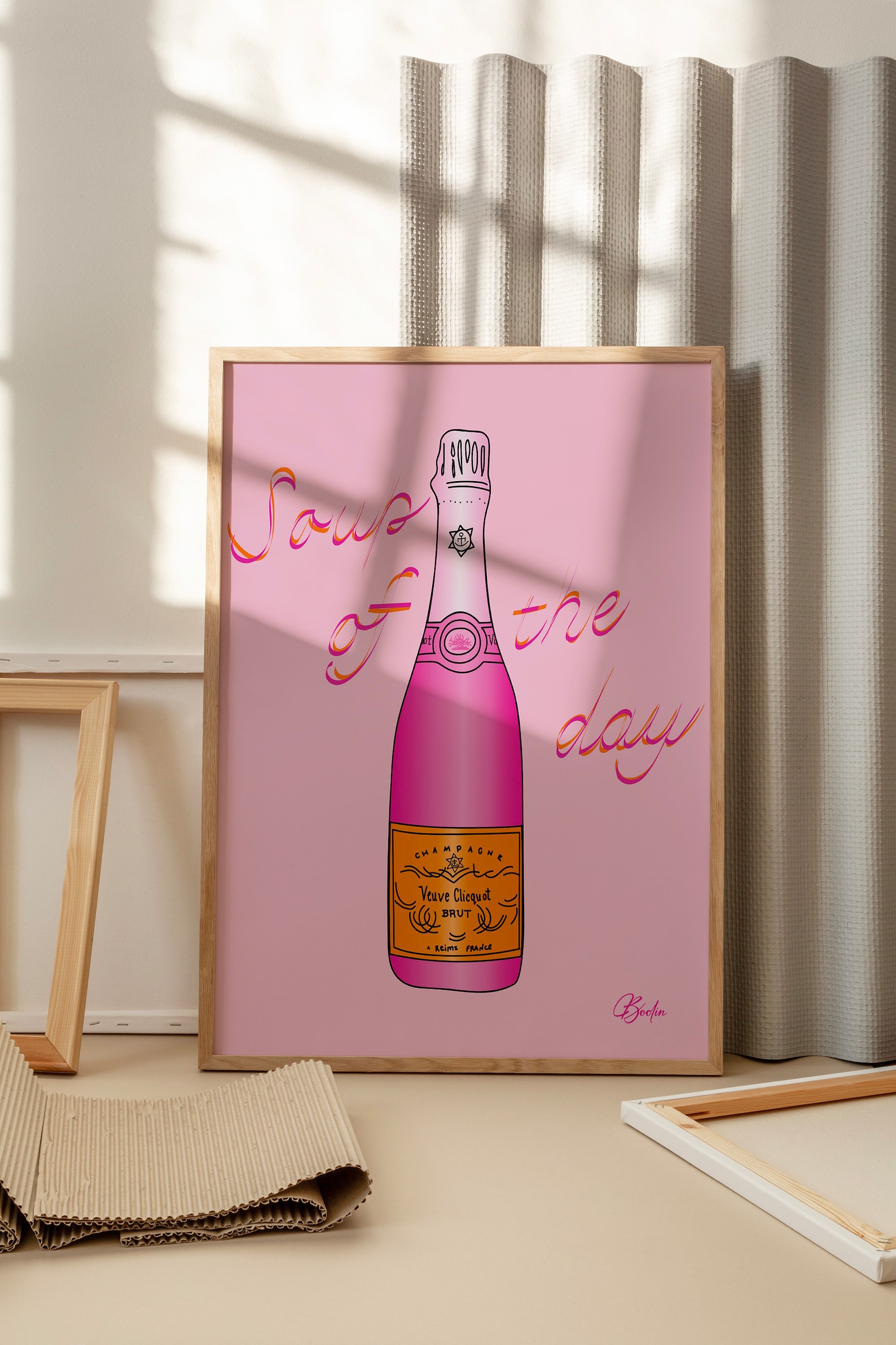 Champagne Problems - Champagne Dreams: Elegant Bar Cart Decor Print for ...