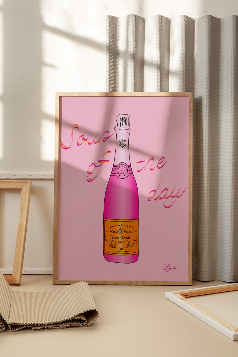 Champagne Problems - Champagne Dreams: Elegant Bar Cart Decor Print for ...