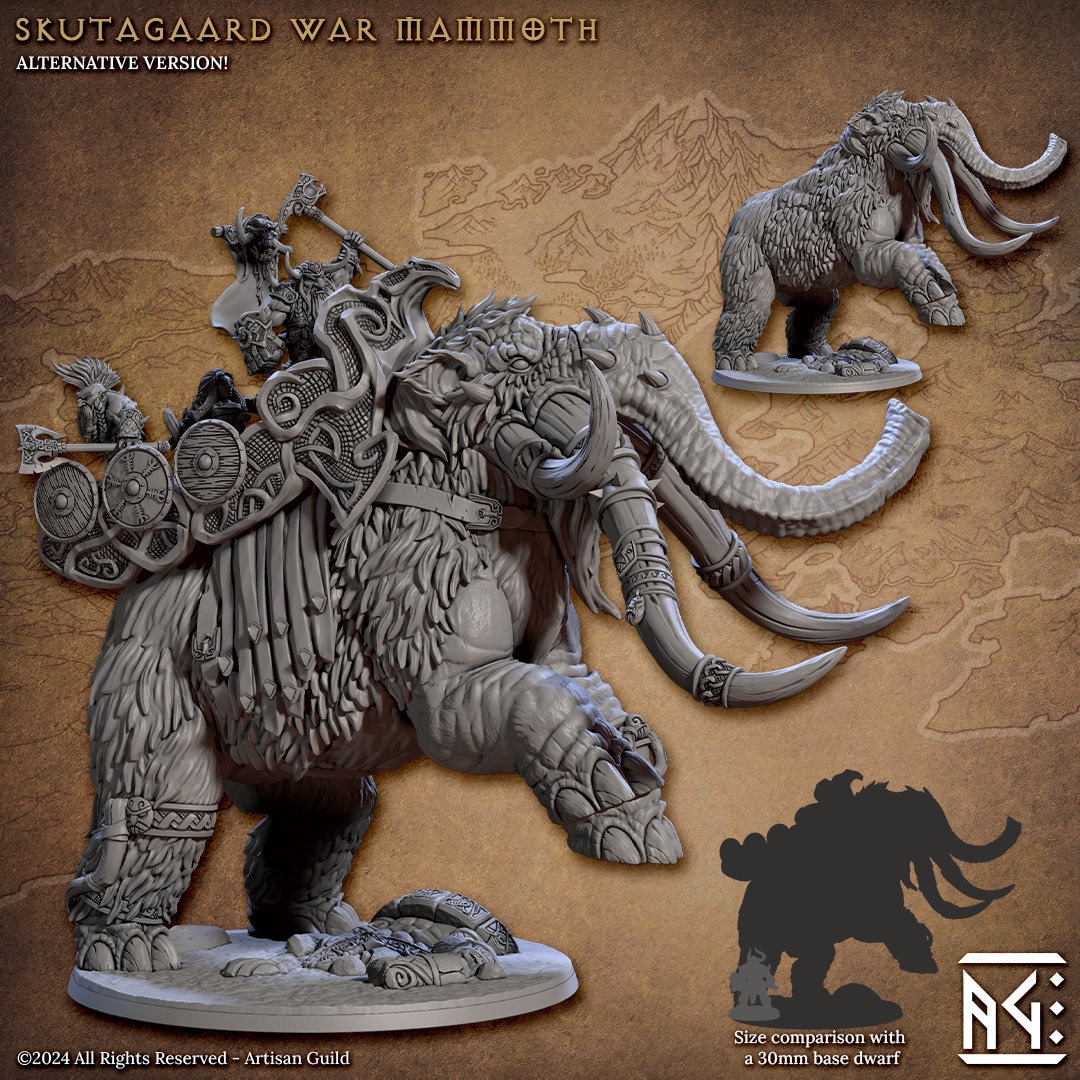 Skutagaard War Mammoth - Miniatures / Dungeons and Dragons / Tabletop ...