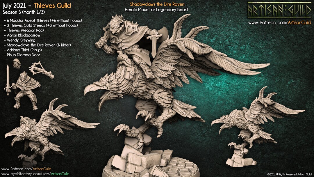 Shadowclaws the Raven Demon + Rider - Miniatures / Dungeons and Dragons ...