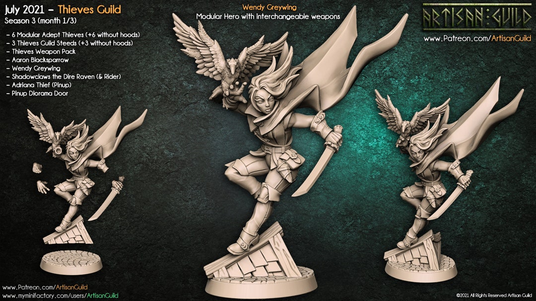 Wendy Greywing Bandit Heroine Miniatures / Dungeons and Dragons ...