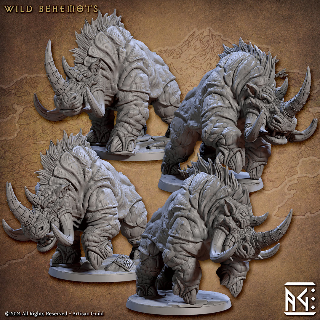 Behemoth Riders Miniatures / Dungeons and Dragons / Tabletop Games ...