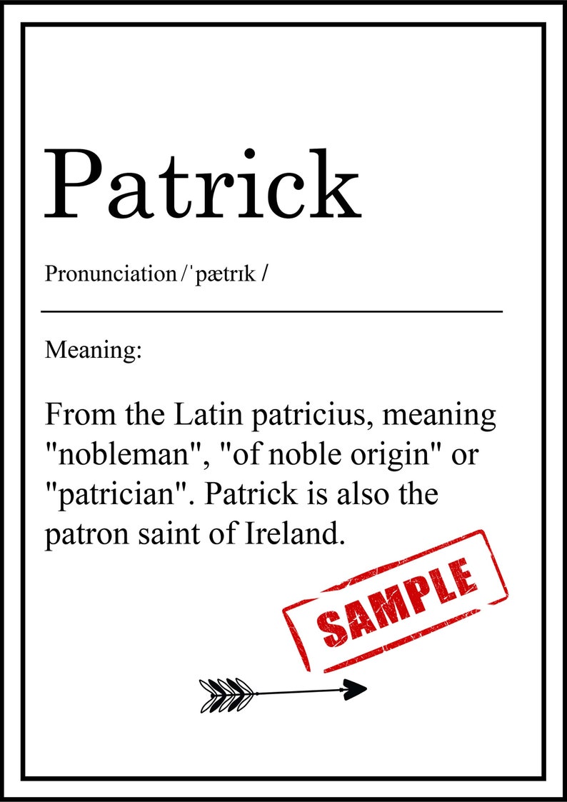 Custom Name Meaning Printable Poster| Personalized Name Definition ...