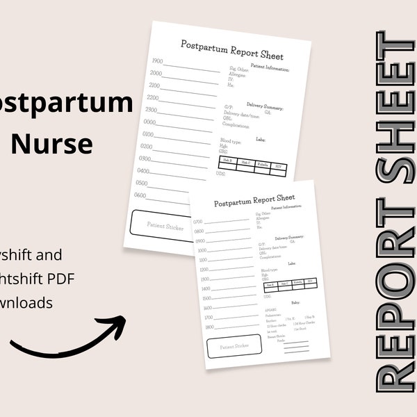 Best Nurse Report Sheet - Etsy