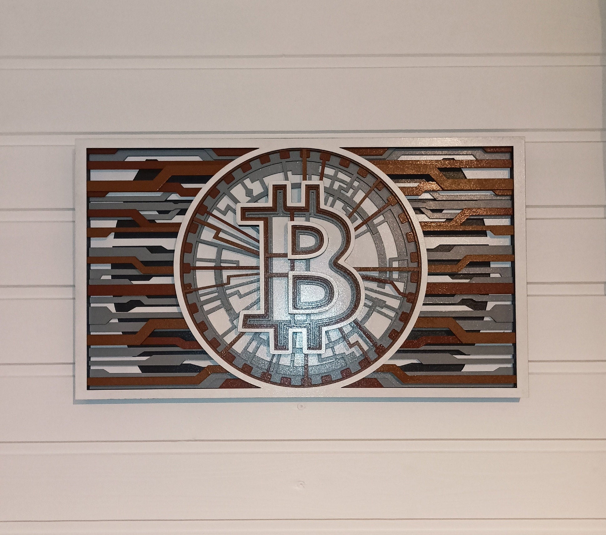 Bitcoin BTC Wall Art Layered Design for Laser Cutting and Paper Cut ...