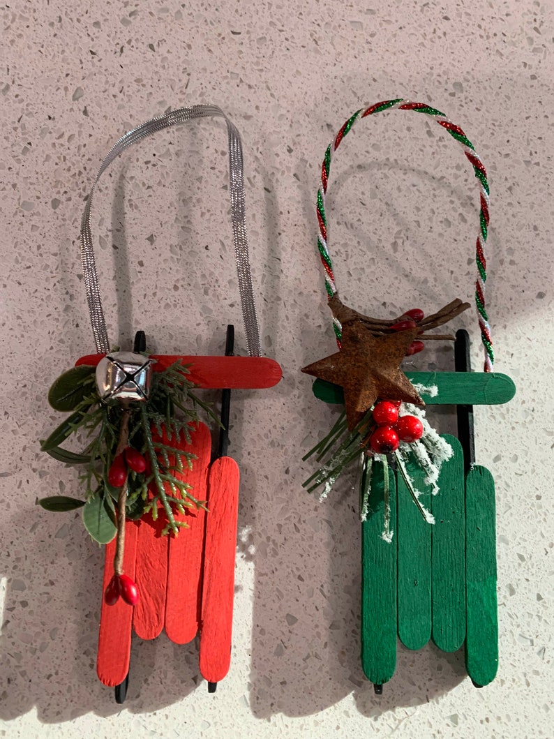 Christmas Sled Ornaments - Etsy