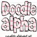 Coquette Doodle Letters, Pink Bows Alpha Set, Girlie Alphabet PNG Set ...