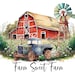 Farm Sweet Farm PNG, Sublimation Design, Farm Scene PNG, Red Barn and ...