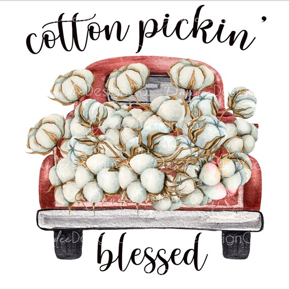 Cotton Pickin' Blessed PNG Vintage Truck Sublimation - Etsy