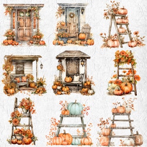 Fall Farmhouse Clipart Bundle, Autumn Sublimation Designs, Fall PNG ...