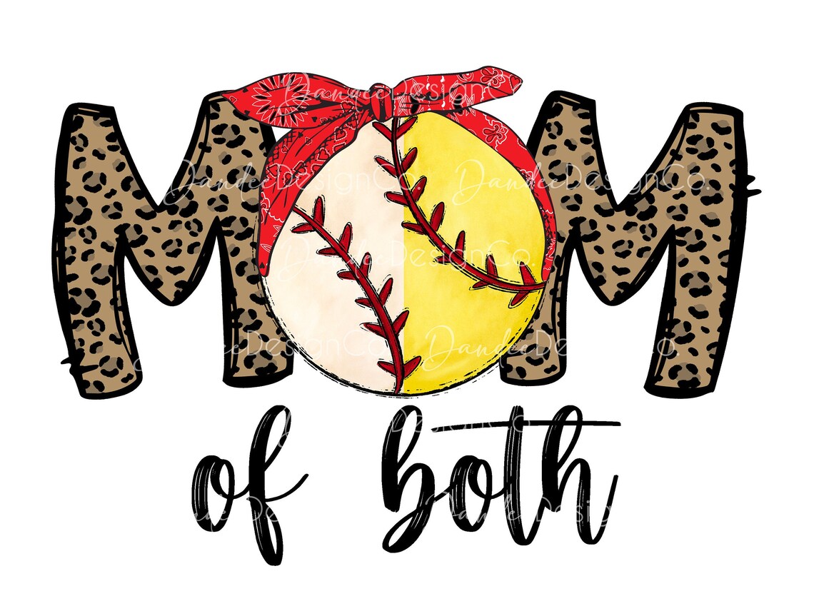 MOM of Both PNG Softball Mom PNG Baseball Mom Png - Etsy